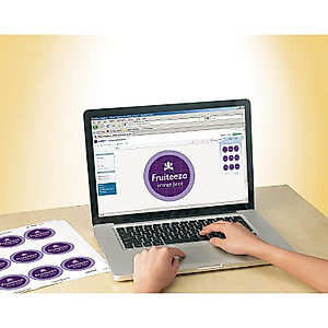 Avery Printable Waterproof Round Labels with Sure Feed, 2.5" Diameter, White, 72 Customizable Labels (22856)