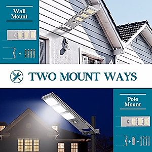 Lovus 800W Commercial Solar Street Light, Outdoor Solar Flood Light Dusk to Dawn with Remote Control and Motion Sensor for Parking Lot, Highway, Garage, Wall or Pole Mount, ST150-038