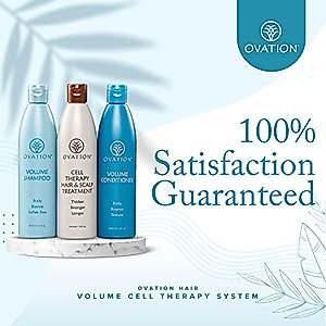 Ovation Hair Volume Cell Therapy 12 oz System - Volume Shampoo and Conditioner, Cell Therapy Hair & Scalp Treatment - Hair Treatment Set to Moisturize Baby Fine, Short Hair