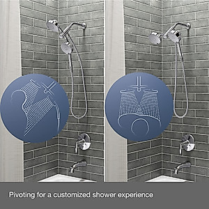 KOHLER 23218-G-CP Awaken 2-in-1 Multifunction Shower Combo Kit, Rotating Showerhead and Handshower Set, 1.75 GPM, Polished Chrome