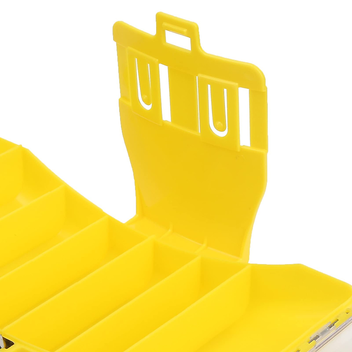 VGEBY Fishing Box, Portable Waist Fishing Box with Belt Plastic Fishing Tackle Bait Lure Hook Storage Organizer for Fishing(Yellow)