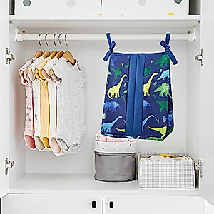 TANOFAR Baby Blankets & Crib Sheet & Diaper Organizer Stackers, 30 x 40 Inch Minky Blanket, 2pcs Baby Nursery Diaper Stacker, Dinosaur