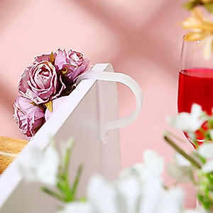 Yookeer Church Pew Clips Heavy Duty Plastic Hooks Tablecloth Clips Chair Table Clips Translucent White Pew Clips Table Cloth Holders for Wedding Ceremony Church Aisle Railing Bow Decorations (12)