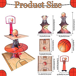 Basketball Theme Party Cake Tower Decorations Basketball Cupcake Stand (Square - Basketball)