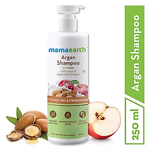 Mamaearth Argan Shampoo with Apple Cider Vinegar | Volumizing Anti Frizz Solution | Hydrating for Dry & Damaged Hair | Sulfate Free | 8.45 Fl Oz (250ml)