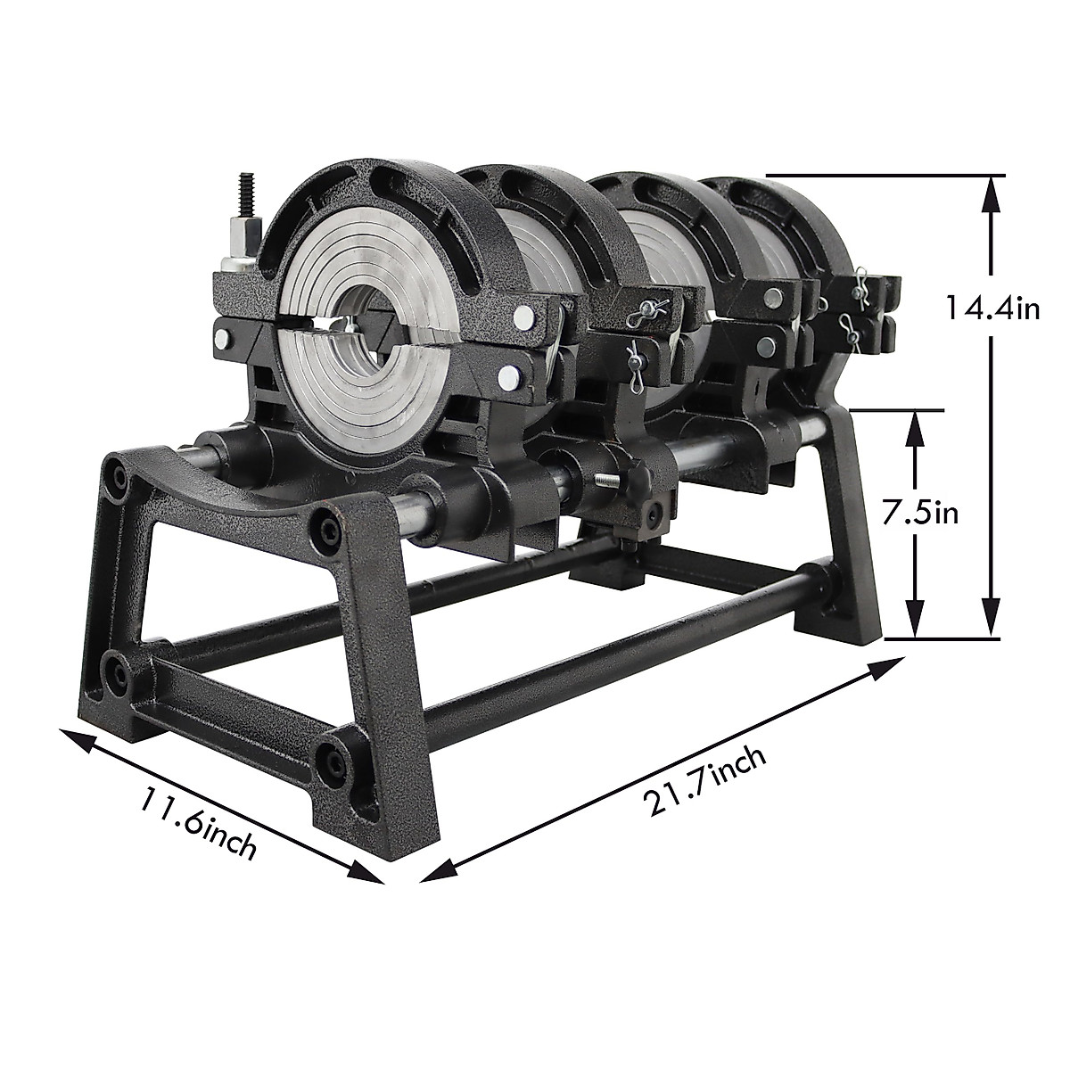 TECHTONGDA Manual Pipe Welder Electric Tube Butt Fusion Machine Pipe Welding Machine Hot Melt Solder for PE PP PB PVDF PPR (2.48"-6.30" four clamps)
