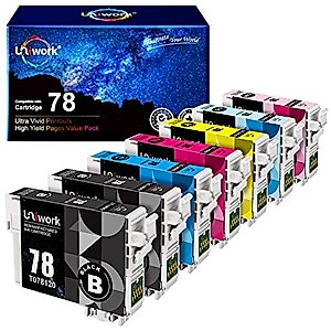 Uniwork Remanufactured Ink Cartridge Replacement for Epson 78 T078 use in Artisan 50 Stylus Photo R260 R280 R380 RX580 RX595 RX680 Printer Tray (7 Pack)