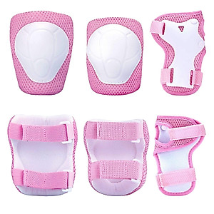 Knee Pads for Kids Knee pads and Elbow Pads Toddler Protective Gear Set Kids Elbow Pads and Knee Pads for Girls Boys with Wrist Guards 3 in 1 for Skating Cycling Bike Rollerblading Scooter [Upgraded]