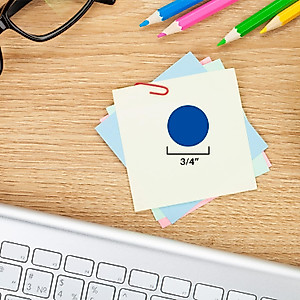 ChromaLabel 3/4 Inch Circle Sticker Labels, Easy to Write On Round Colored Stickers, Permanent Sticky Dots - 1200 Colored Dot Stickers per Variety Pack, 5 Assorted Colors Dot Labels