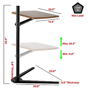 MagicHold Floor Stand for Laptop Aluminum Height Adjustable Table for Bed Sofa,Compatible with MacBook,Laptop Notebook,Tablets,iPad, Projector Camera