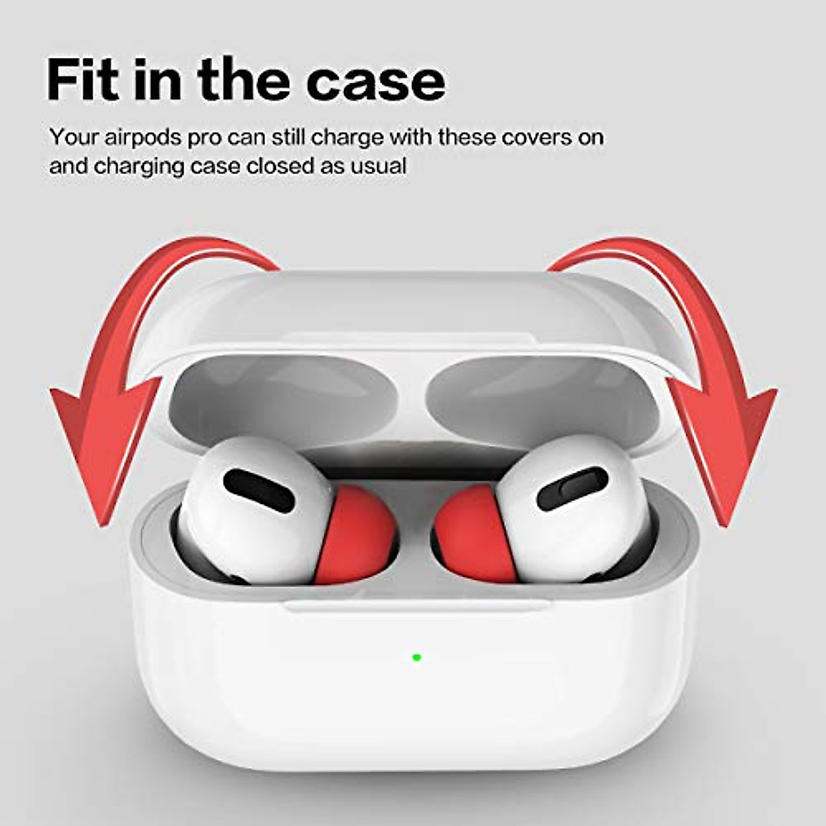 [4-Pair] for Airpods Pro Ear Tips (Silicone), WQNIDE Anti Slip Soft Silicone Airpods Pro Replacement Ear Tips Fit in The Charging Case (Black/Blue/Red/Green)