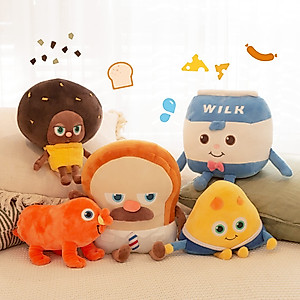 TOYTRON Milk Plush, Food Plushies Stuffed Animals 10'', Toy Pillow, Huggable Soft Cute Funny Dolls, Bread Barbershop, Home Room Decor, Birthday Gift for Toddler Kids Boys and Girls