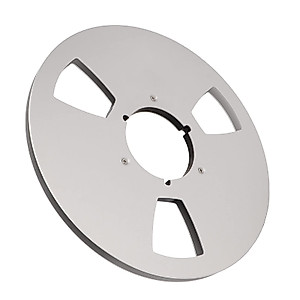 Recording Tape Reel, 1/4 10 Inch Empty Tape Reel, Universal Aluminum Alloy Empty Disc Opening Machine Parts for 1/4 Tape with 10 inch Diamete(Silver)