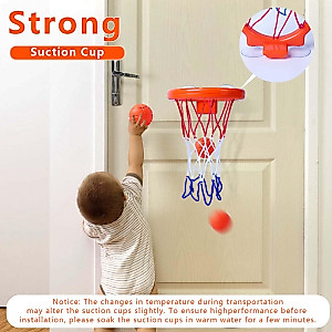 OBTANIM Bathtub Fun Basketball Hoop Balls Set Bathroom Shooting Game Toy for Toddler Kids Children Baby Bath Tub