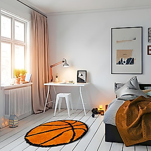 OhBeWater - 30x30 - Room Rug - Rug for Bedroom - Carpet for Bedroom - Basketball Rugs for Boys Room - Cool Rug - Accent Rug - Kids Rugs for Bedroom Boys - Bedroom Rugs Clearance - Slam Dunk