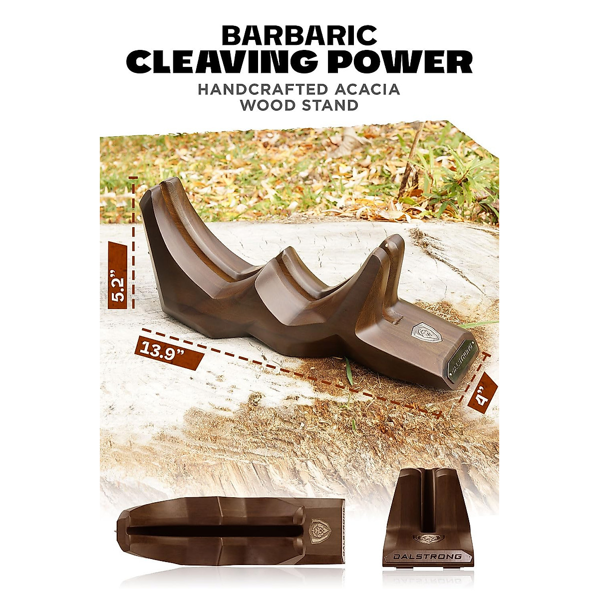 Dalstrong Obliterator Meat Cleaver Knife - 9 inch - Barbarian Series - Premium Swedish 14C28N High Carbon Stainless Steel - Black Brown Stabilized Wood Handle - Massive Heavy Duty Knife with Sheath