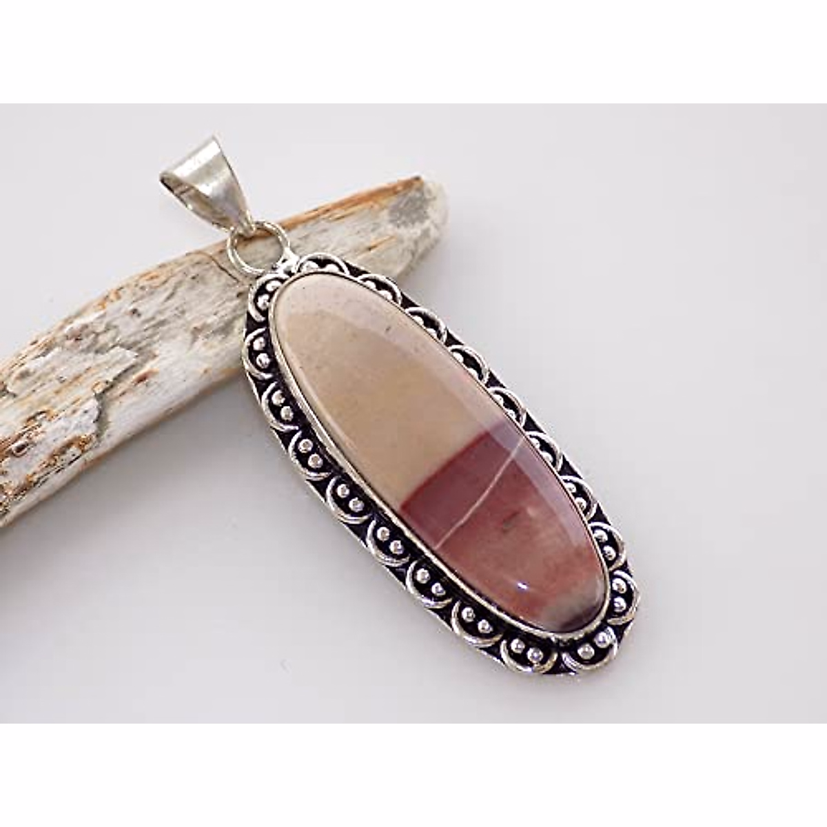 Mookaite Pendant, Birthday Gift Jewelry, Designer Pendant, Silver Plated Pendant, Handmade Pendant Jewelry, Boho Jewelry