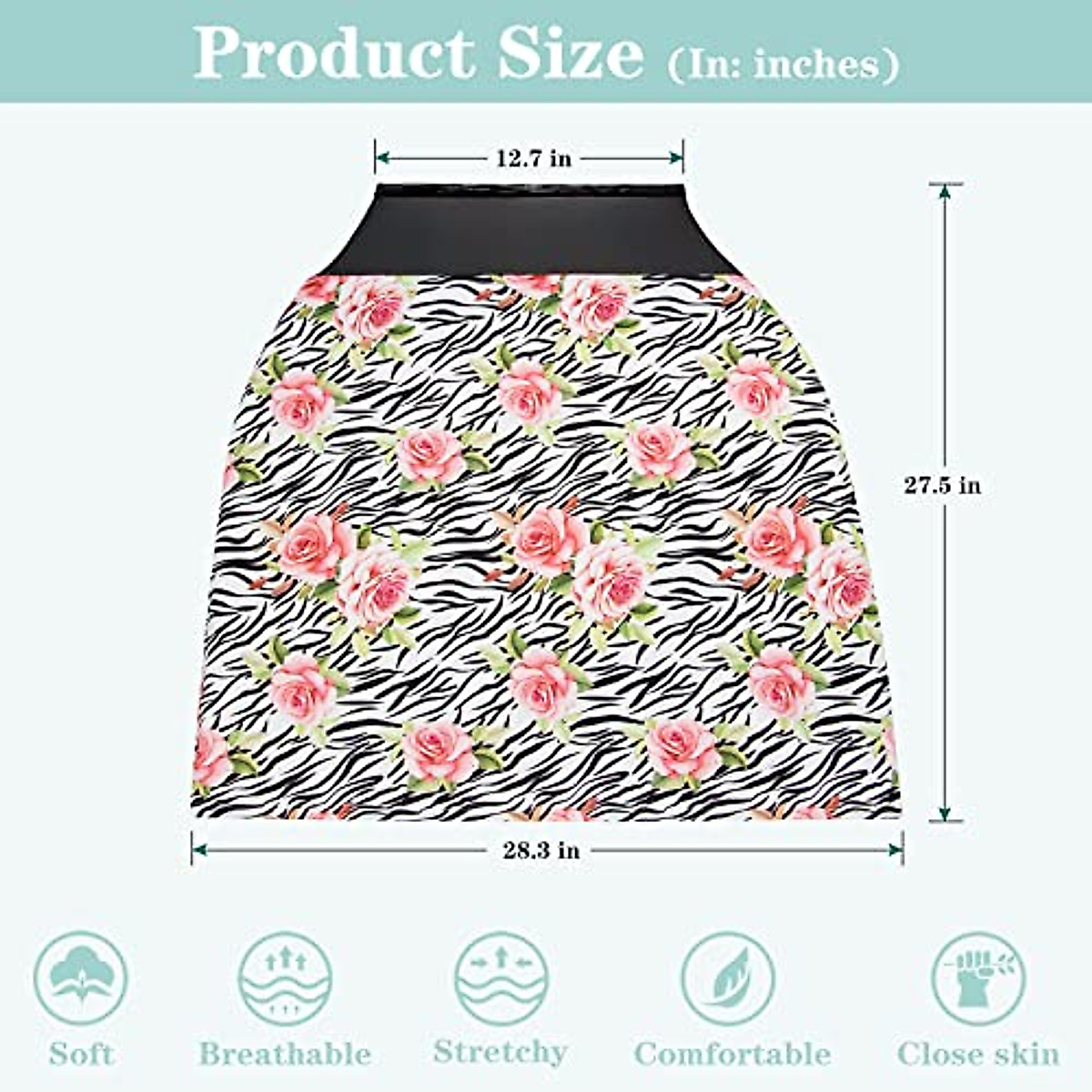 SYNPOS Nursing Covers for Breastfeeding, 360° Full Privacy Breastfeeding Cover, Multi-Purpose Baby Car Seat Cover, Shopping Cart Cover, Stroller Cover, Soft Nursing Apron for Breastfeeding