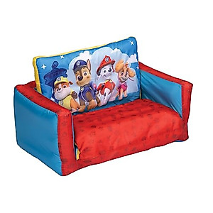 Paw Patrol Kids Sofa Bed, Children 2-in-1 Flip Open Inflatable Comfy Couch to Lounger, Toddler Nap Mat, Over 4ft Long