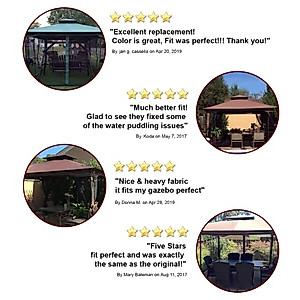 Brown Replacement Gazebo Canopy for 10 x 12 Regency II Patio Gazebo; Easily Update Your Gazebo