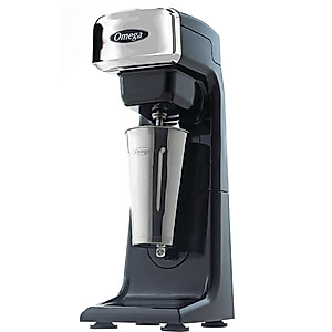 Omega M1000 Commercial Milk Shake Maker Single Spindle, 1/3 Horsepower, Black