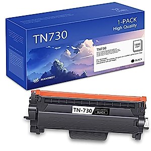MANDBOY [𝗡𝗲𝘄 𝗩𝗲𝗿𝘀𝗶𝗼𝗻] Compatible TN730 Replacement for Brother TN-730 Toner Cartridge Black Work with MFC-l2710dw HL-2350dw l2350dw DCP l2550dw Printer Cartridge, 1-Pack