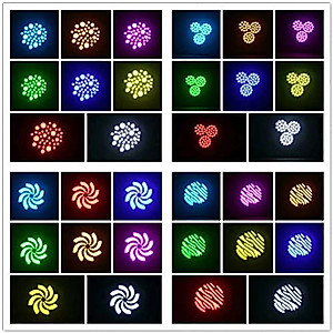 JCYWFLODY 60W LED Moving Head Light 8 GOBO 8 Pattern Spotlight by DMX Controlled 9/11 Channel for Disco Club Party Stage Lighting Shows