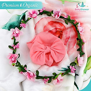 AMAHLE Baby Monthly Milestone Blanket for Girl Boy- Bonus: Wreath + Headband- Premium Fleece with 3D Digital Printing | Best Baby Shower | Newborn Photography