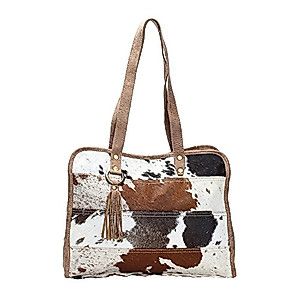 Myra Bag Stripes Cowhide Tote Bag S-1164