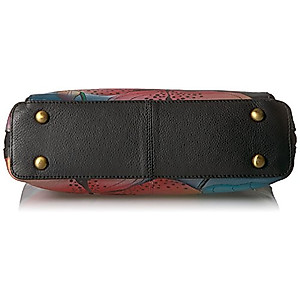 Anna by Anuschka Women's Genuine Leather Zip Around Cross Body | Medium Organizer with External Credit Card Pocket | Midnight Floral