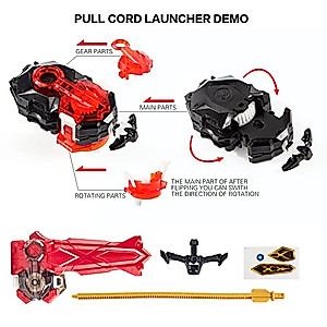ROUSEWIT Bey Battling Tops Set, 6 Spinning Tops 2 Launchers Burst Toy Game, Combat Battling Game Gift for Age 6+ Boy