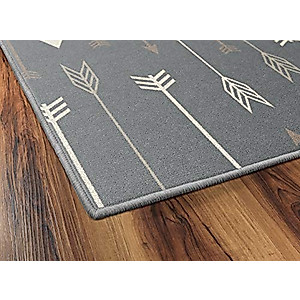 Brumlow Mills Bohemian Arrows Decorative Archery Gray Area Rug for Living Room Decor, Bedroom Carpet, Dining, Kitchen Rugs or Front Door Mat, 2'6" x 3'10"