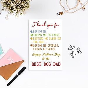 Ziwenhu Funny Father's Day Card, Best Dog Dad, Dog Dad Card, Pawther's Day Card, Happy Father’s Day Thank You Card for Dog Dad, Fathers Day Idea, Dog Dad Gifts From Dog