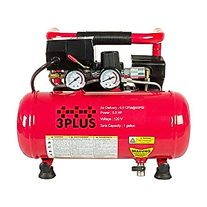 3PLUS HCB050401 18-Gauge Brad Nailer and Quiet Air Compressor Combo kit