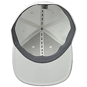 Under Armour Men's Flat str Baseball Hat, White (100)/Black, Medium/Large