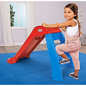 Little Tikes First Slip And Slide, Easy Set Up Playset for Indoor Outdoor Backyard, Easy to Store, Safe Toy for Toddler,Kids (Red/Blue), 39.00''L x 18.00''W x 23.00''H