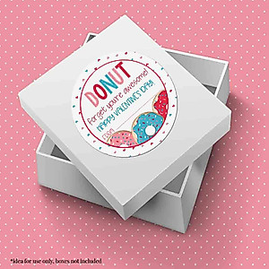 You're Awesome Donut Themed Valentine Party Favor Sticker Labels for Kids, 40 2" Party Circle Stickers by AmandaCreation, Great for Classroom Valentines, Envelope Seals, Gifts, Treats