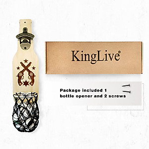 KingLive Bottle Opener - Funny Beer Bottle Opener with Wall Mounted Cap Catcher, Fun and Unique Gifts for Men, Dad, Father, Him, Perfect for Kitchen, Living Room, Bedroom, Outdoor, and Bar Decor