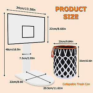 VSSOLO Trash Can Basketball Hoop Suit,Collapsible Basketball Trash Can, Simulate a Real Basketball Net Trash Can, Hoop Wastebasket Trash Can for Room, Kitchen, Bedroom,Office,Outdoor Party,Gym