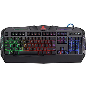 Defender Rainbow Backlit Gaming Keyboard – 104 Keys – 19 Anti Ghost Keys – Adjustable Brightness – Quick, Accurate & High Performance Ergonomic Keyboard – Equally Suitable for Windows PC or Mac