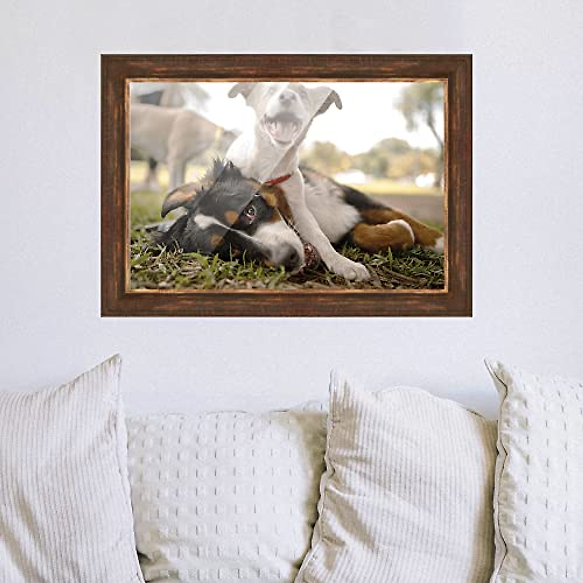 24x40 Frame Gold Real Wood Picture Frame Width 1.5 Inches | Interior Frame Depth 0.5 Inches | Garrett Modern Photo Frame Complete with UV Acrylic, Foam Board Backing & Hanging Hardware