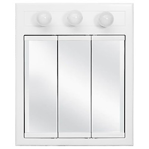 Design House 24 Inch Concord Bathroom Medicine Cabinet, Wall Mounted, Mirror, White, 532374-WHT