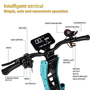 MORADVEN Electric Scooter high Power Dual Drive 4000W Motor, top Speed 60 mph, 60V45AH Range 90 Miles 13-inch Large Screen Removable seat Off-Road Tires Adult Electric Scooter