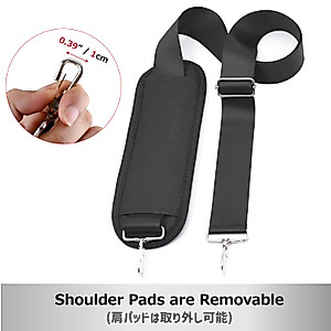 Azarxis Replacement Shoulder Strap with Thick Soft Pad Adjustable Crossbody Webbing Padded Belt for Messenger Bag Laptop Computer Briefcase Luggage Duffel Bag Sport Bag Camera Bag Guiter (Black)