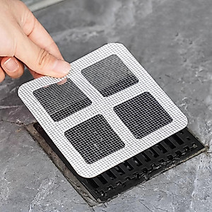 bephible Residue-Free Drain Guard Easy Removal Sticker Disposable Hair Stickers Prevent Sewer Blockage with Adhesive Fine Grid Filter for Sinks Bathtubs Pack 100pcs