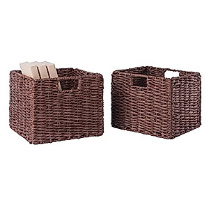 Winsome Wood Tessa Basket, Walnut