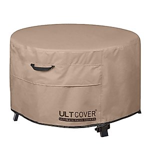 ULTCOVER Patio Fire Pit Table Cover Round 50 inch Outdoor Waterproof Fire Bowl Cover