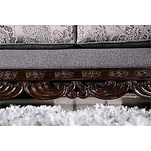 Furniture of America Eston Traditional Chenille Upholstered Sofa in Gray
