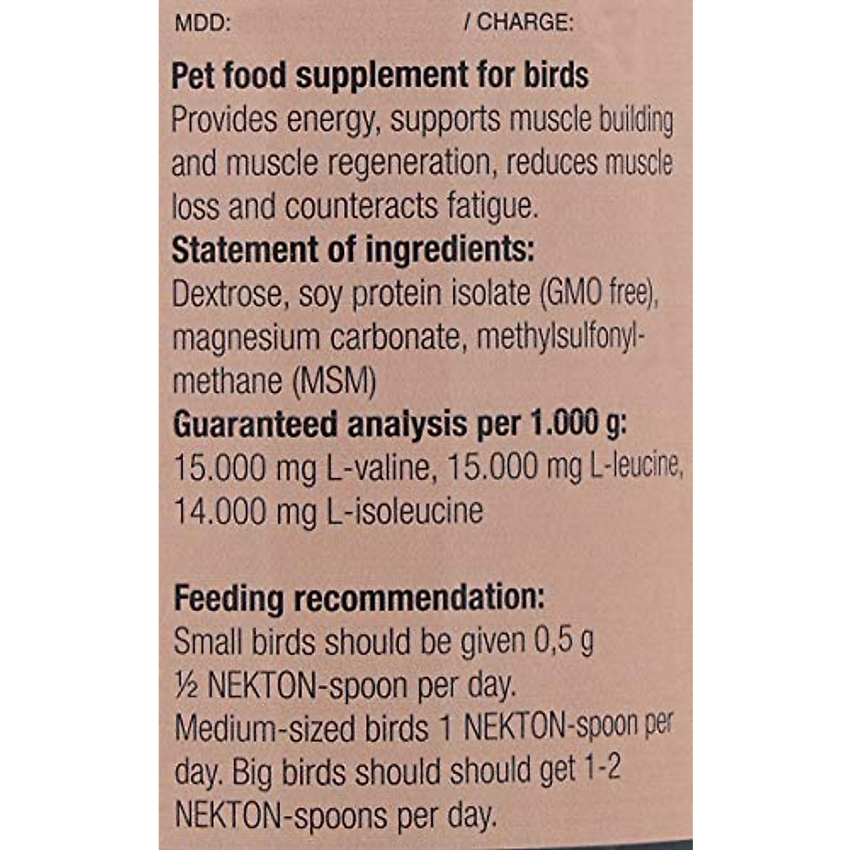 Nekton-Booster for Birds 130g / 4.59oz, White