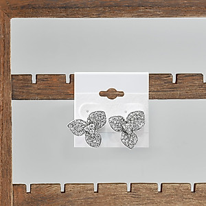 MOOCA 100 pieces of 1.5 x 1.5 inches Plain White Hanging Earring Cards Earring Card Holder, Earring Display Cards for Ear Studs, Velvet Plastic Display Earring Card Holder